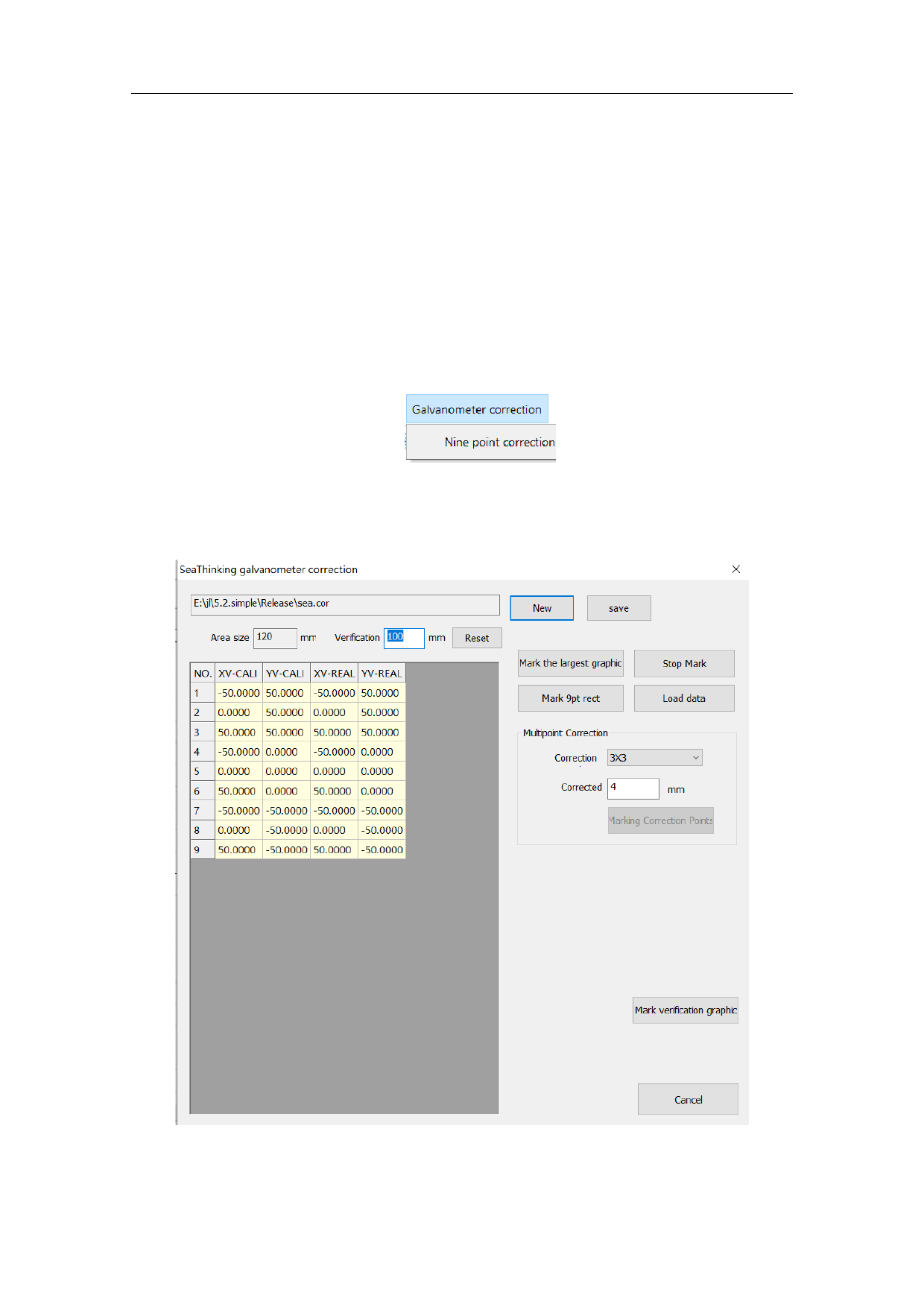 1 Start Correction Enter Nine Point Correction from (Page 202 / 217 ...